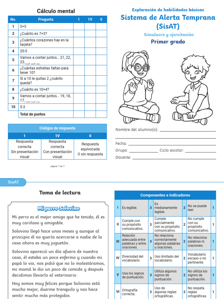 SISAT 1 GRADO | PDF | Puntuación | Comunicación humana