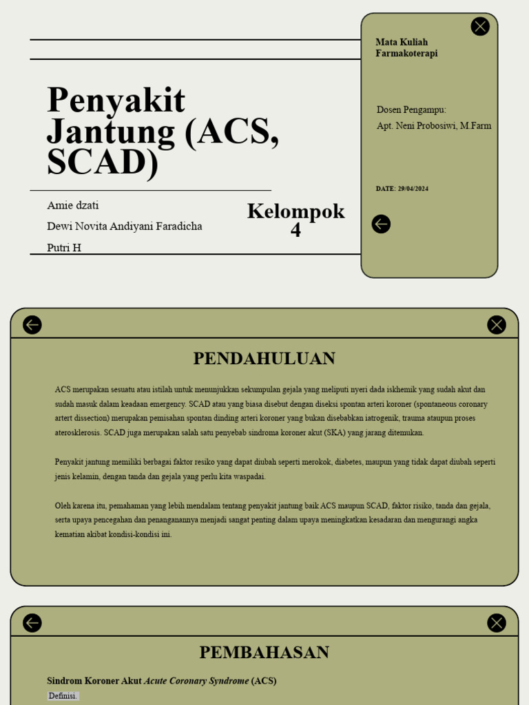 Farmakoterapi Penyakit Jantung (Acs, Scad) | PDF