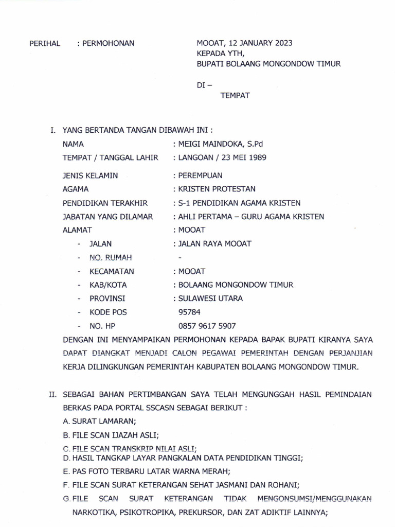 Surat Permohonan | PDF