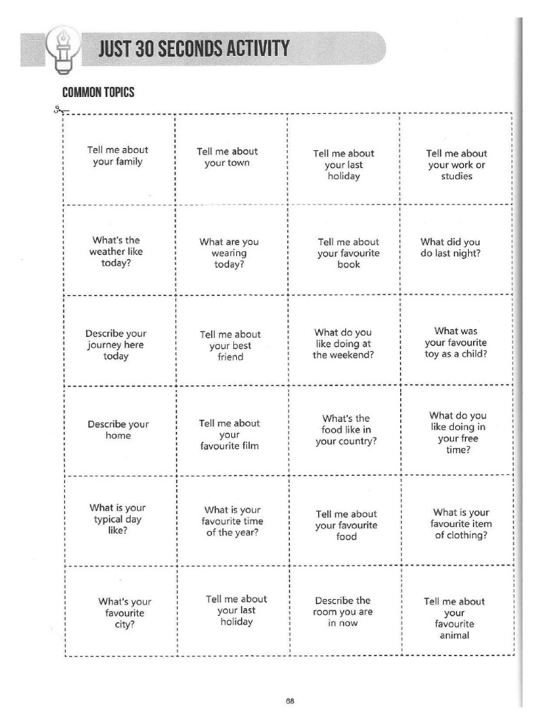 Speaking part 1 30 seconds | PDF