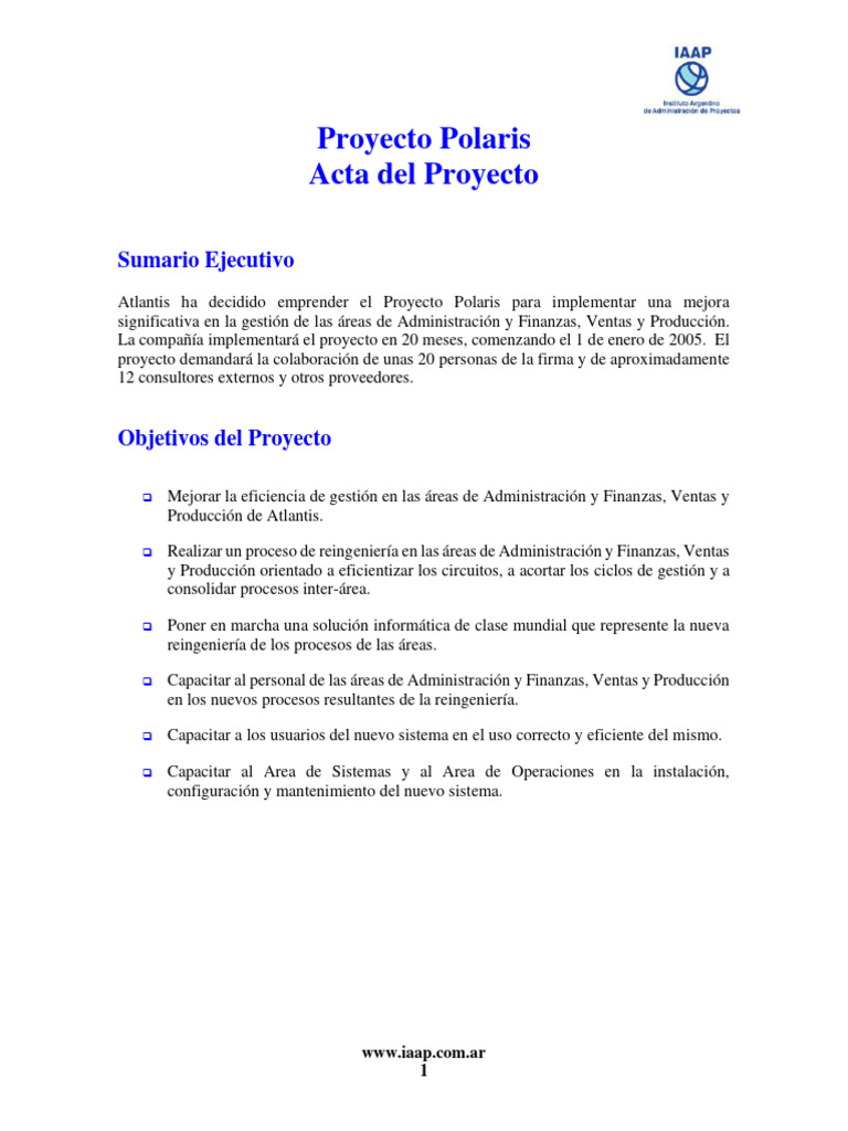 Proyecto Polaris: Mejora en Gestión Empresarial | PDF | Software | Business
