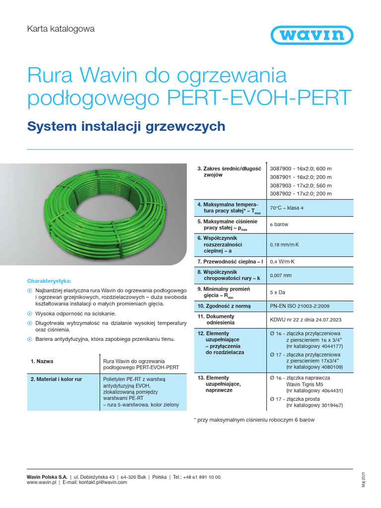 Rura Wavin Do Ogrzewania Podłogowego PERT-EVOH-PERT: System Instalacji ...