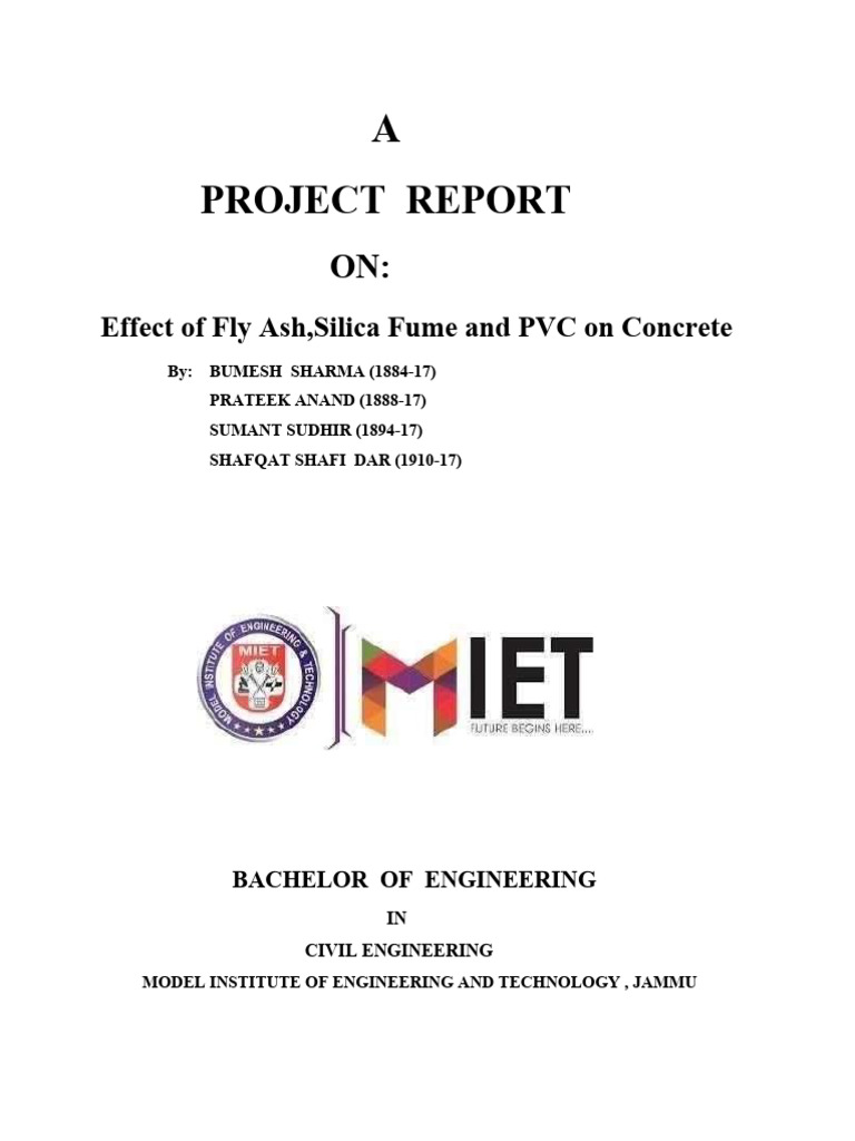 Civil Engineering Project Report | PDF | Concrete | Composite Material