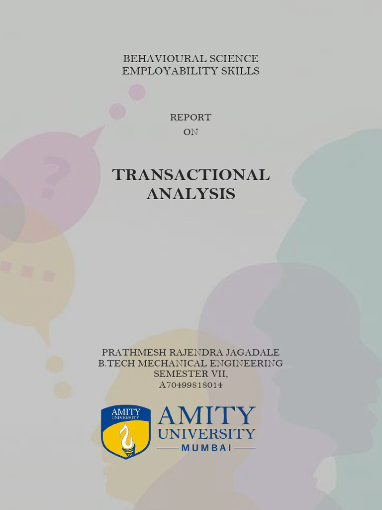 Transactional Analysis Behavioral Scienc Pdf Psychoanalysis Psychology