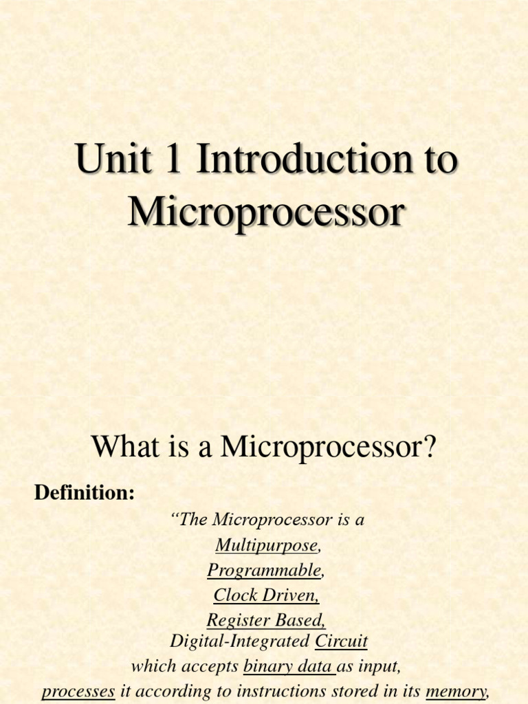 Mpi Unit 1 Pdf Central Processing Unit Microprocessor