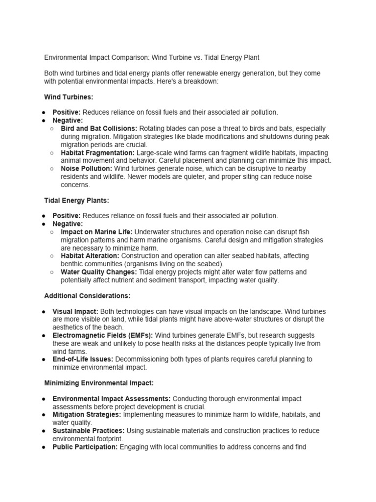 Also Give The Environmental Impact | PDF | Climate Change Mitigation | Wind Turbine