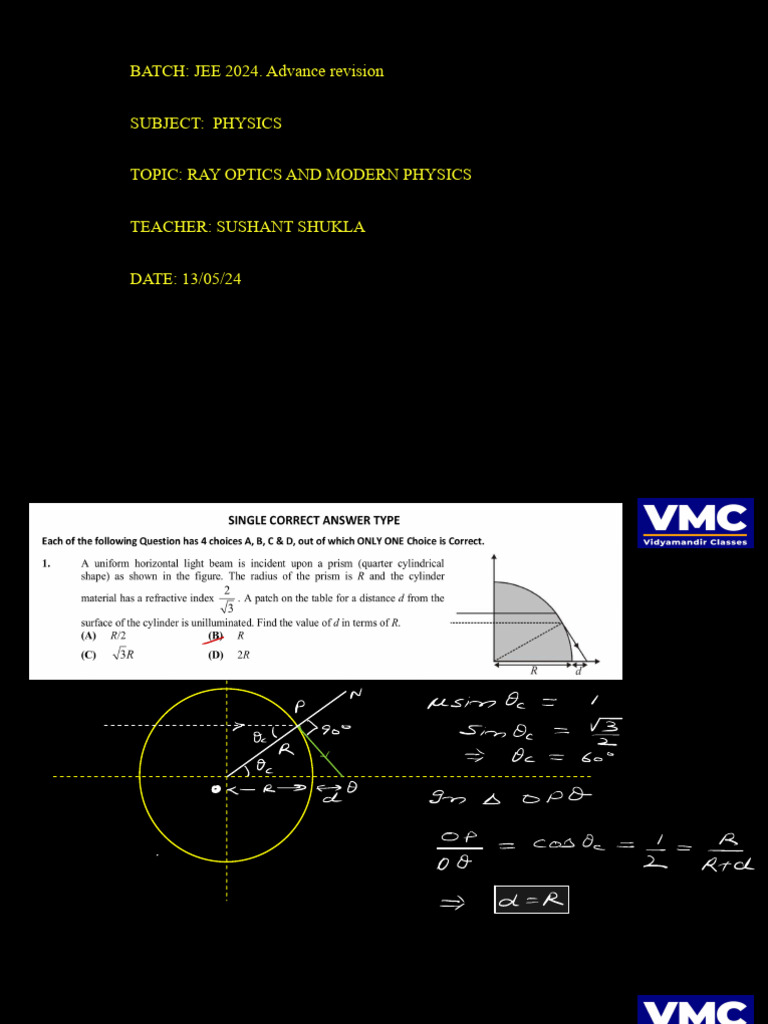 Ray Optics, Modern Physics Class - 9 (Notes) | Download Free PDF ...