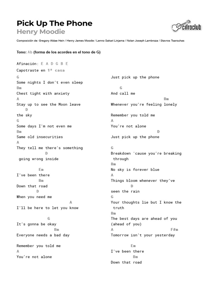 Pick Up The Phone Chords | PDF