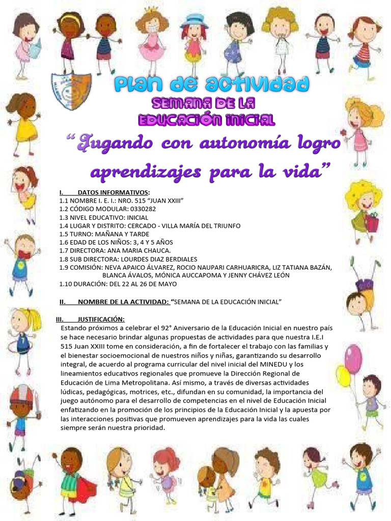 Plan Educ Inicial 2023 | PDF | Educación de la primera infancia | Familia