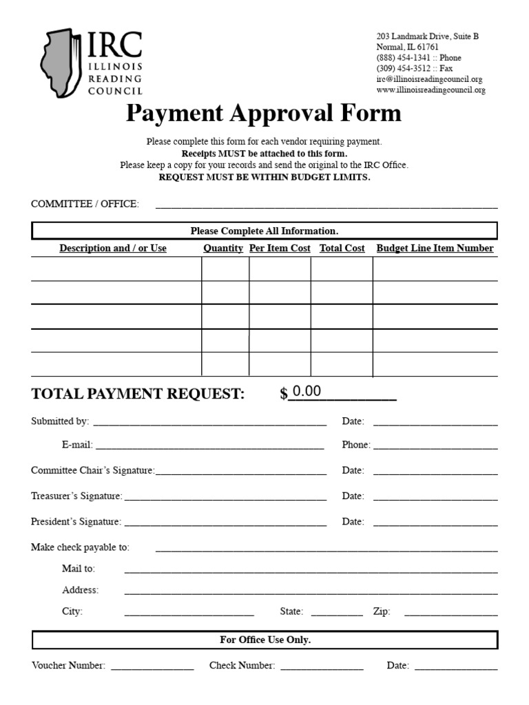 Payment Approval Form Sample | PDF