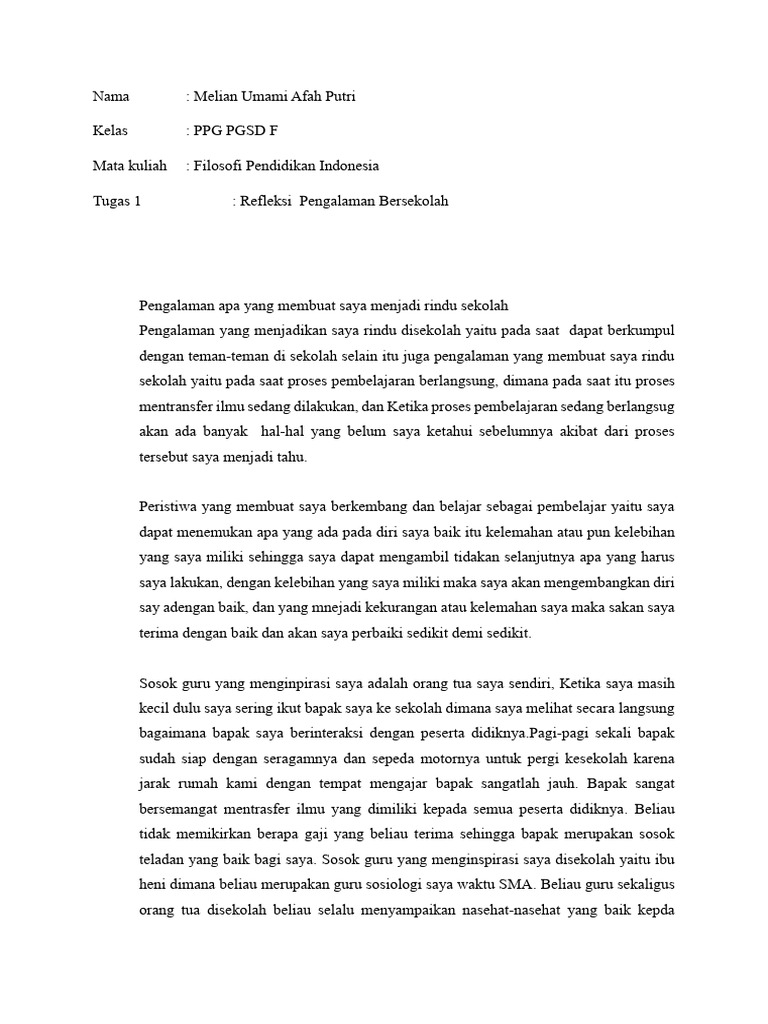 Tugas 1 Filosofi Pendidikan (Melian Umami) | PDF Tugas 1 Filosofi Pendidikan (Melian Umami) | PDF