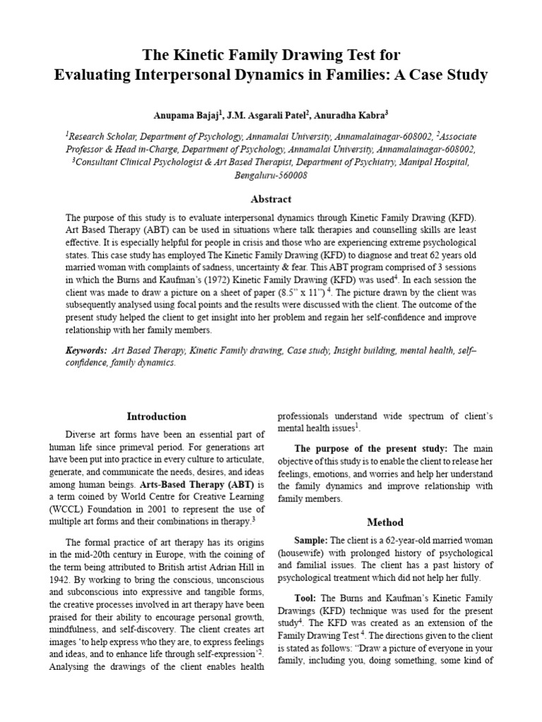 The Kinetic Family Drawing Test For Eval | Download Free PDF ...