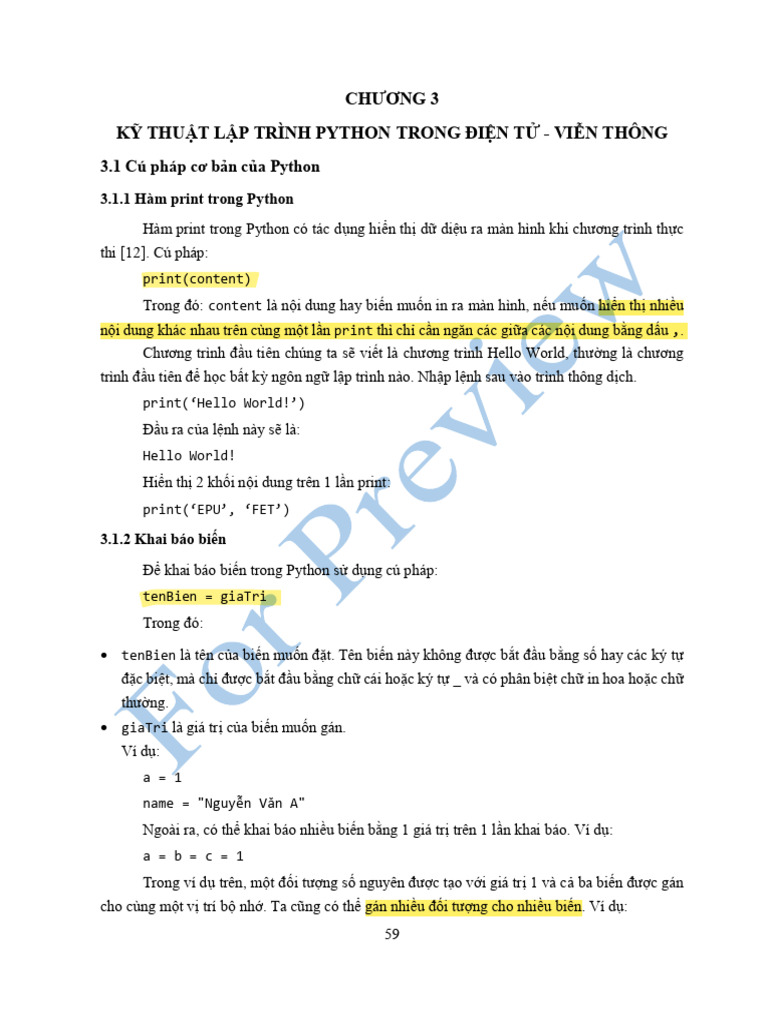 KTLT Trong ĐTVT_Chuong 3_Python | PDF