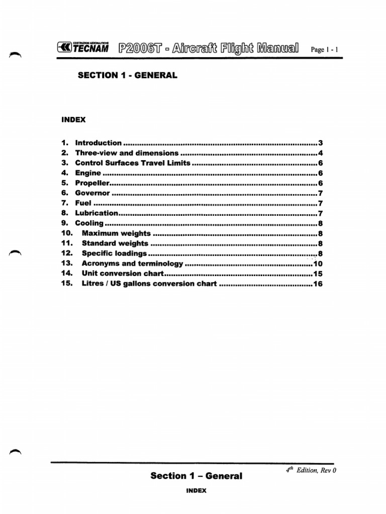Tecnam P2006t POH Section 1 | PDF | Atmospheric Pressure | Airspeed