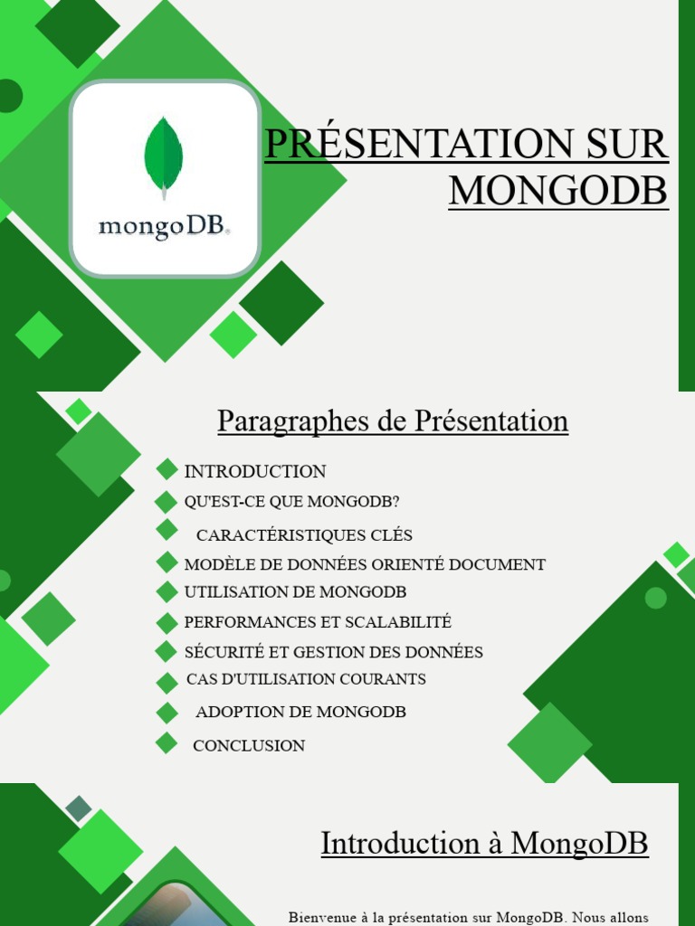 Presentation Template | PDF | MongoDB | Bases de données