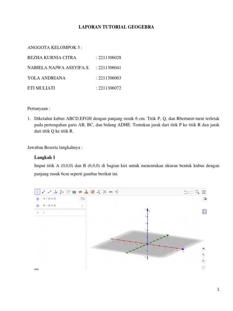 Laporan Tutorial Geogebra Kelompok 5 Fx Pdf
