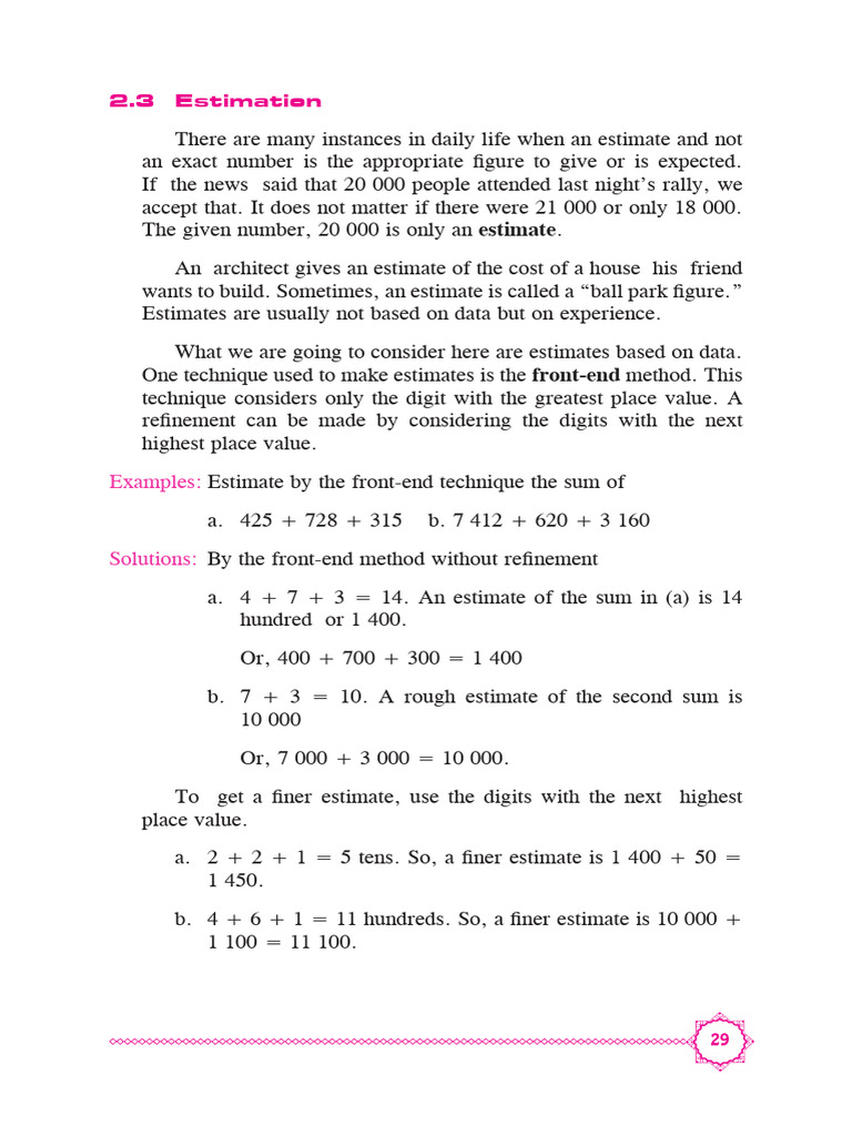 Estimation Techniques in Mathematics | PDF | Rounding | Numbers