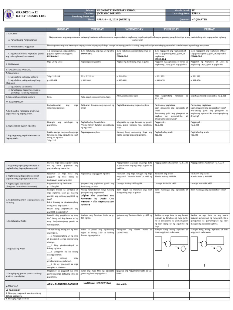 DLL - Epp 4 - Q4 - W2 | PDF