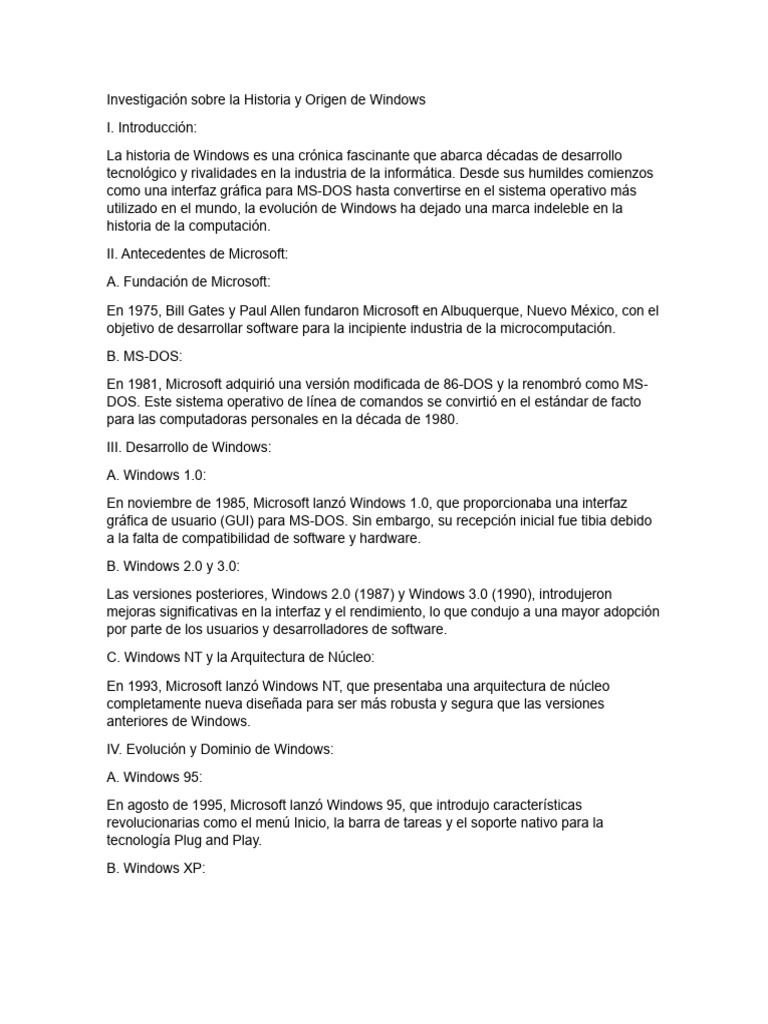Historia y Origen de Windows | PDF | Microsoft Windows | Microsoft