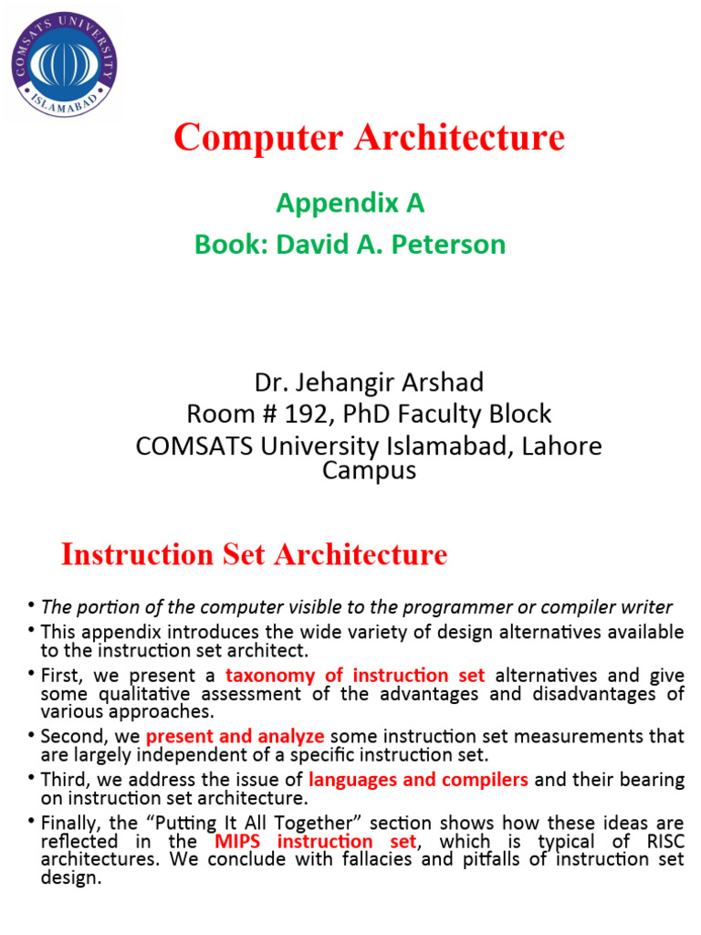 Week 3 - IsA Appendix A Sp24 | PDF | Central Processing Unit | 64 Bit Computing