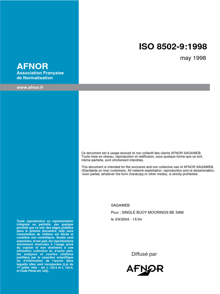 ISO 8502-9 (1998) Determination of water-soluble salts | PDF | International Organization For ...