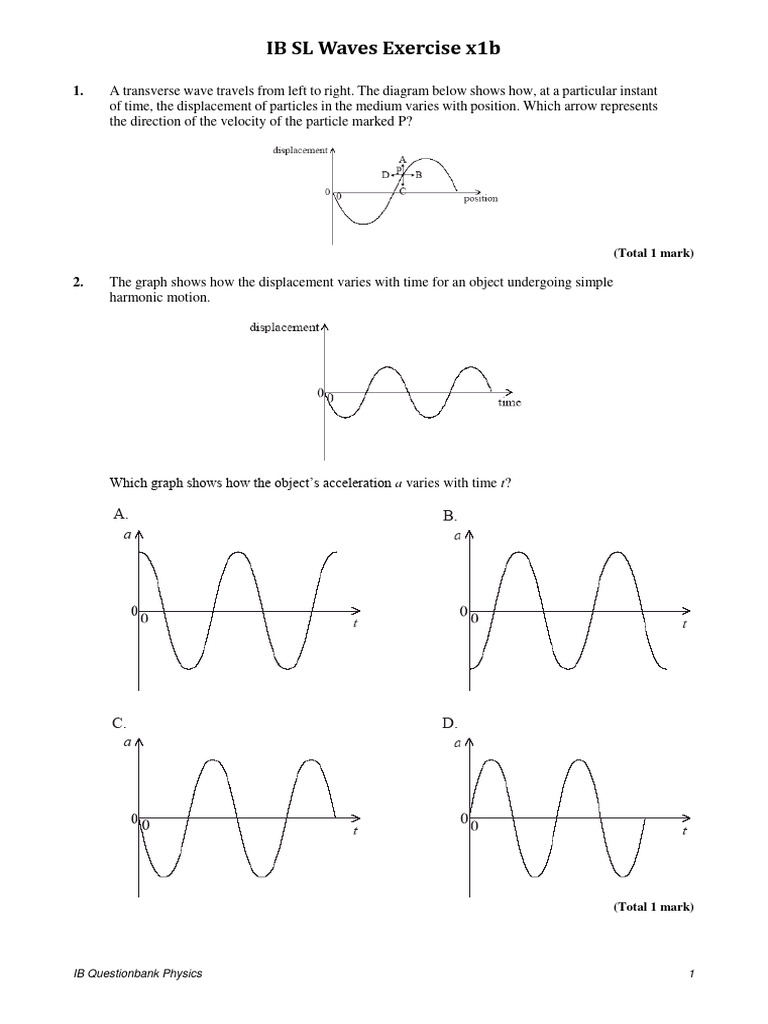 Ib SL Waves Exercize x1b Compress | PDF | Waves | Oscillation