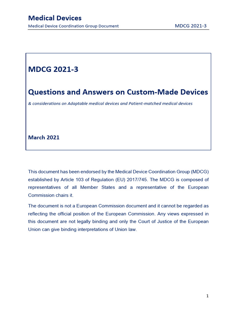 MDCG 2021-3 en | PDF | Medical Device | Medicine MDCG 2021-3 en | PDF | Medical Device | Medicine