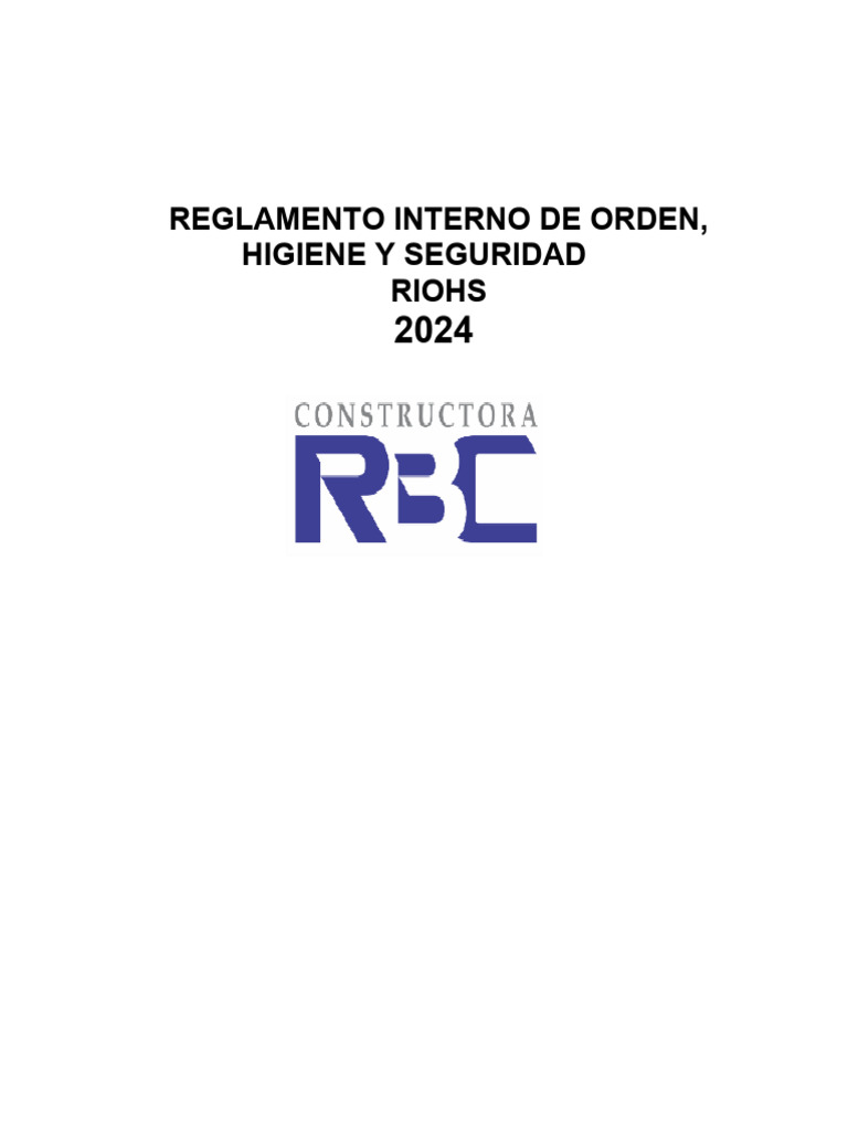 Reglamento Interno Riohs 2024 v1 | Descargar gratis PDF | Derecho laboral | Salario