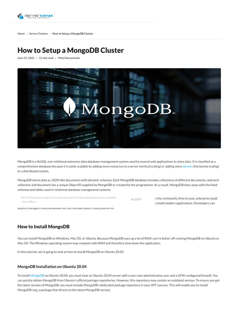 MongoDB Cluster-ServerMania | PDF | Mongo Db | Computer Cluster