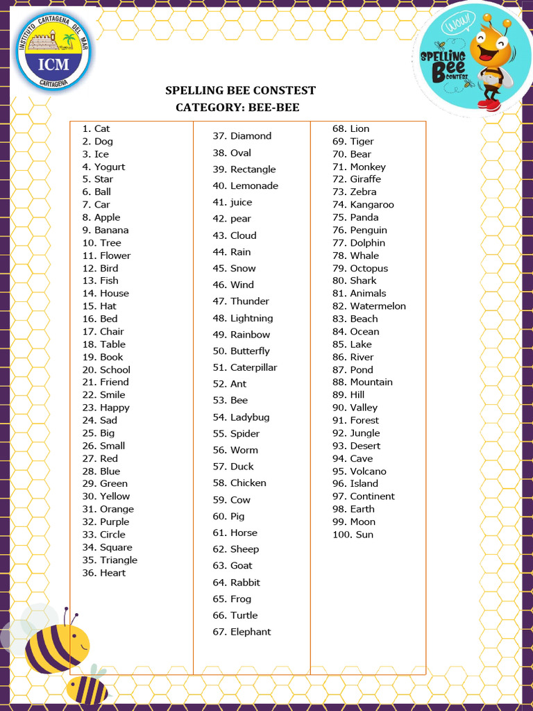 Spelling Bee Contest Word List | PDF