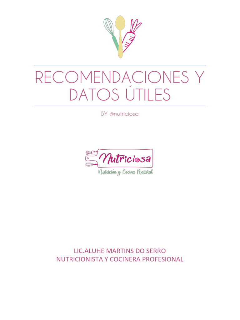 DATOS UTILES BY NUTRICIOSA Znocb4 | PDF | Alimentos | Promoción de la salud