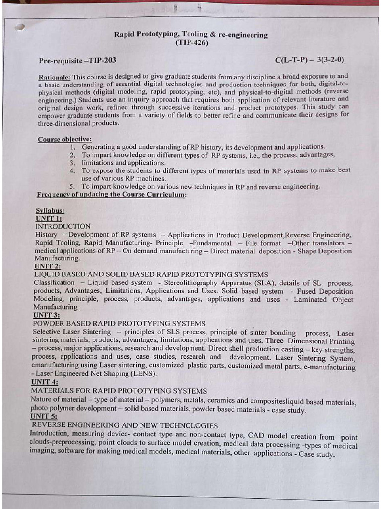 Prototyping Course outline | PDF