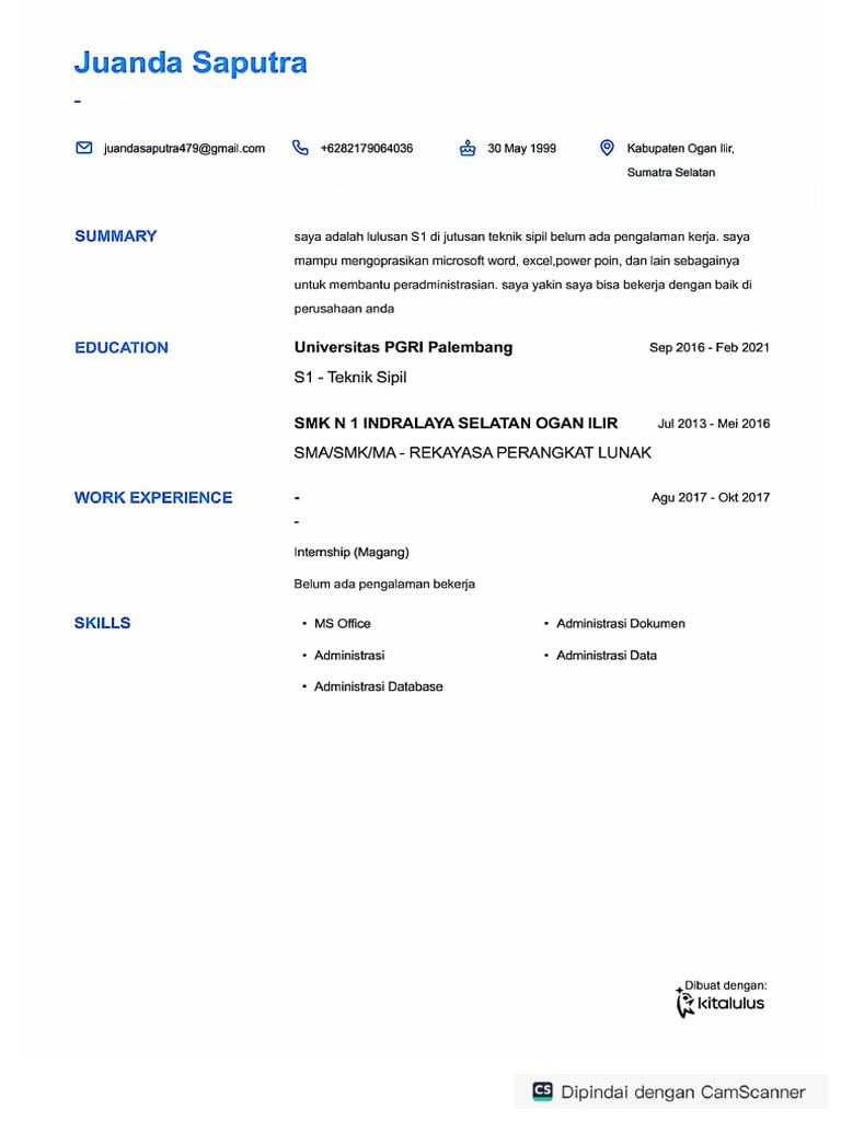 Juanda Saputra CV | PDF