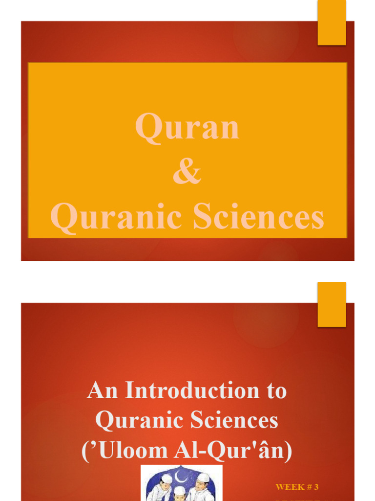 Quran & Quranic Sciences | PDF | Quran | Islam