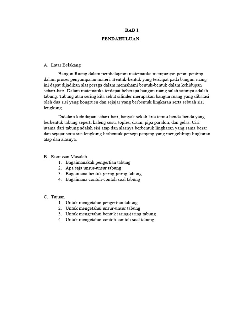 Geometri Ruang Tabung | PDF | Kajian Bahasa Asing