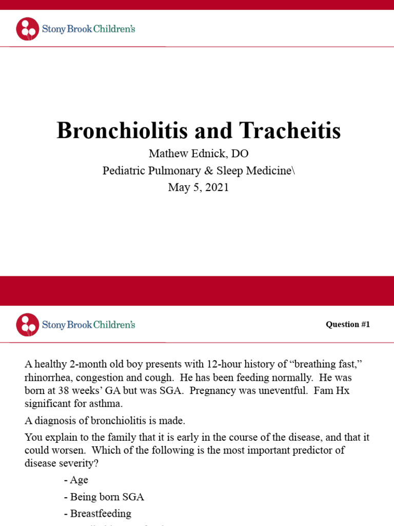 Understanding Bronchiolitis & Tracheitis | PDF | Pulmonology | Diseases ...