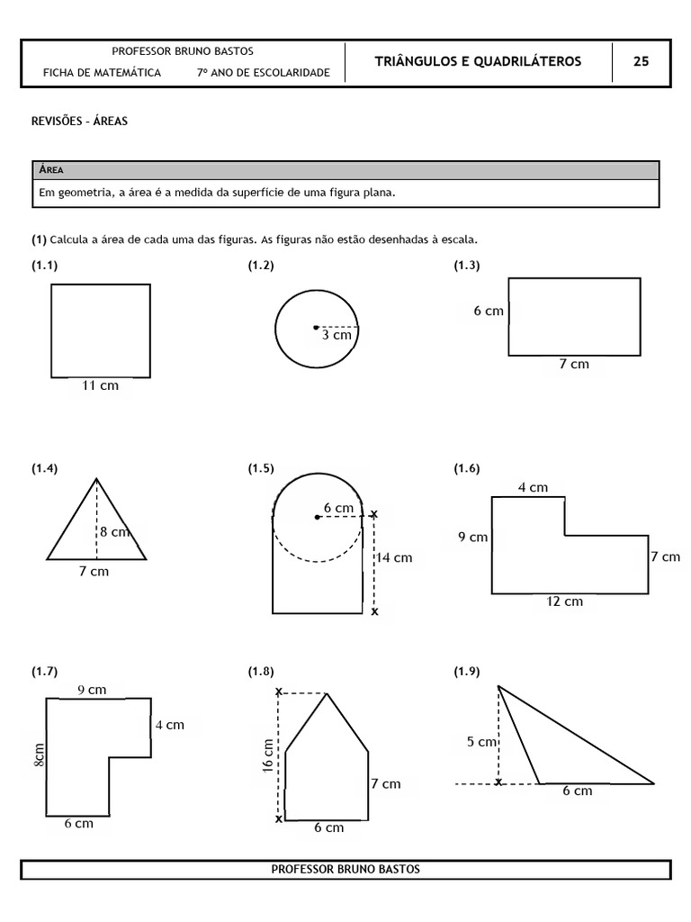 3 - Áreas e Perimetros | PDF | Casa e Jardim