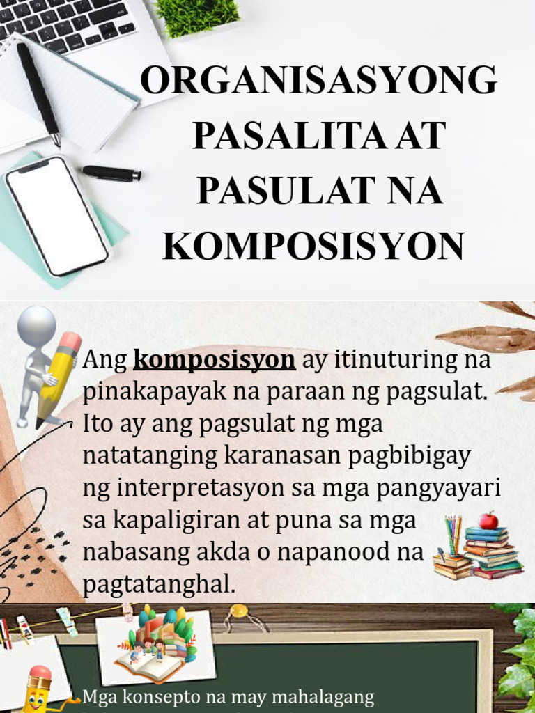 Organisasyon NG Pasalita at Pasulat Na Komposisyon | PDF