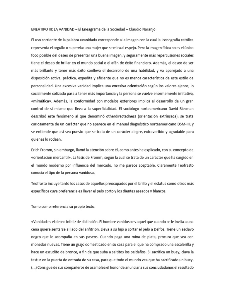 Eneatipo 3: Vanidad y Socialidad | PDF | Eneagrama de la personalidad