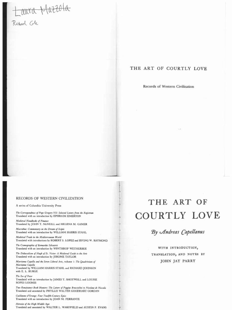 Andreas Capellanus, de Amore | PDF | Chrétien De Troyes
