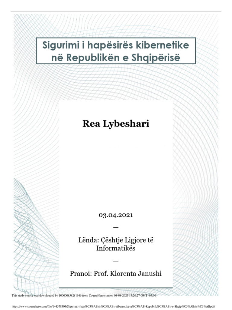 Sigurimi I Hap Sir S Kibernetike N Republik N e Shqip Ris PDF | PDF