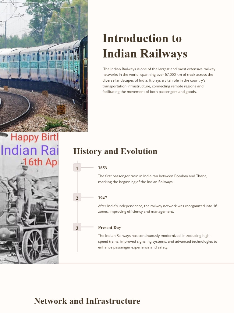 Introduction To Indian Railways | PDF | Rail Transport | Train