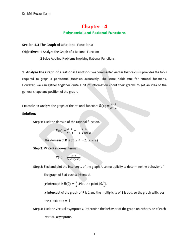 Section 4 3 Pdf Asymptote Function Mathematics