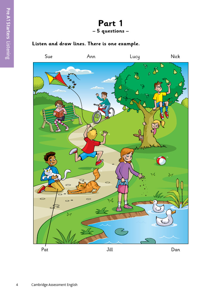 Starters Movers Flyers Sample Papers 2018 Sample 1 | PDF