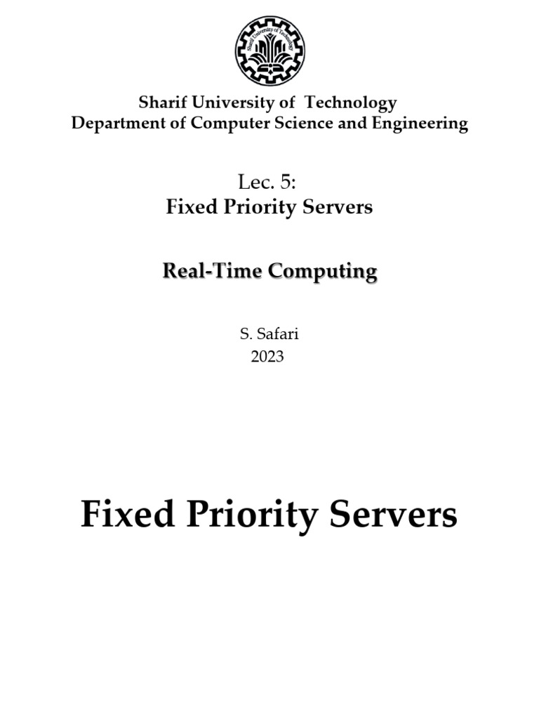 Fixed Priority Servers-Sepideh | Download Free PDF | Scheduling (Computing) | Computer Engineering