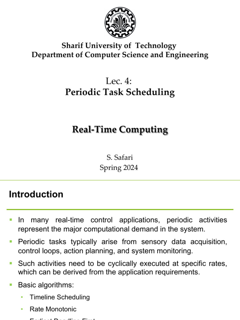 Periodic Task Scheduling-CW | PDF | Scheduling (Computing) | Computing