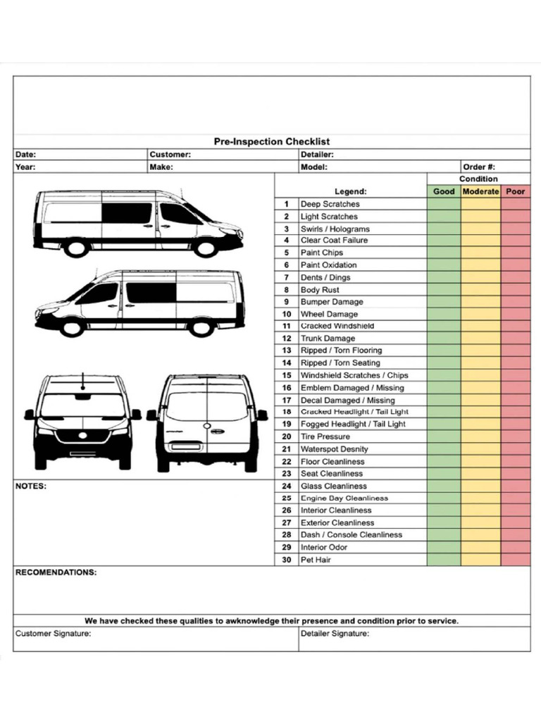 Check List Van | PDF