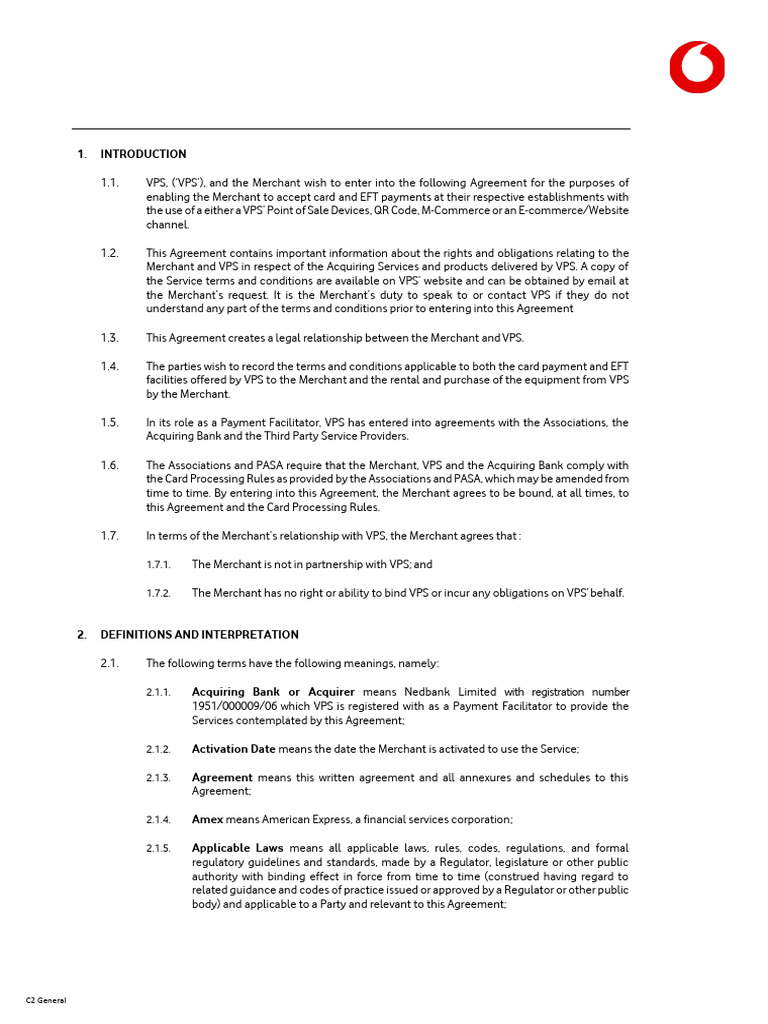 Vodacom Merchant Agreement | PDF | Statutory Interpretation | Qr Code