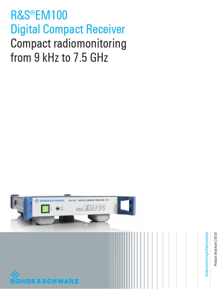 EM100 Receptor Goniométrico de 7Khz A 7Ghz | PDF | Spectral Density | Radio