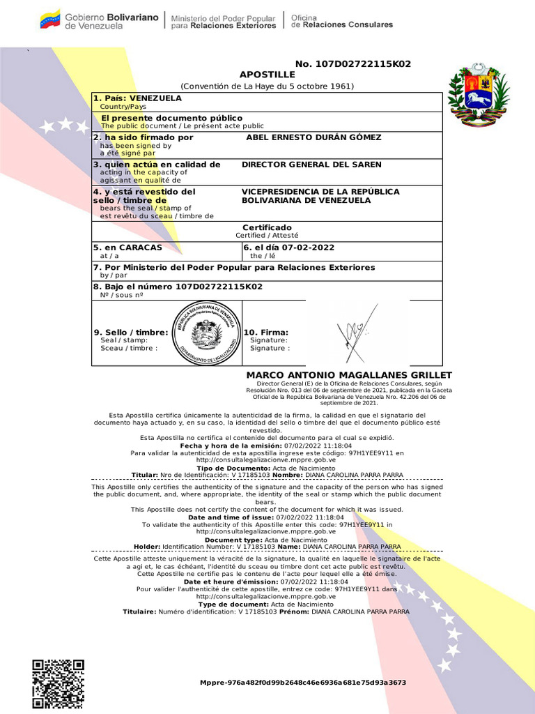 Apostilla Daina Carolina Parra 4 | PDF